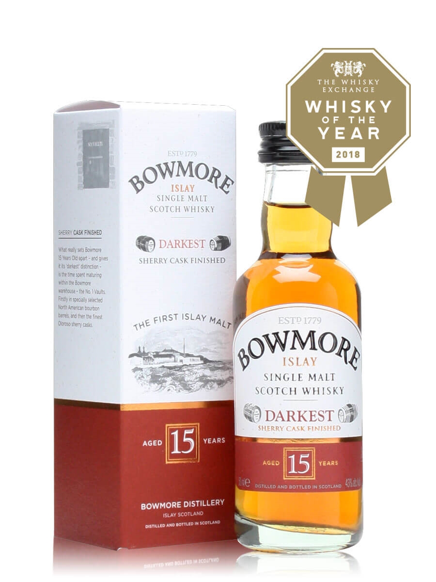 Bowmore 15 Year Old Darkest Miniature : The Whisky Exchange